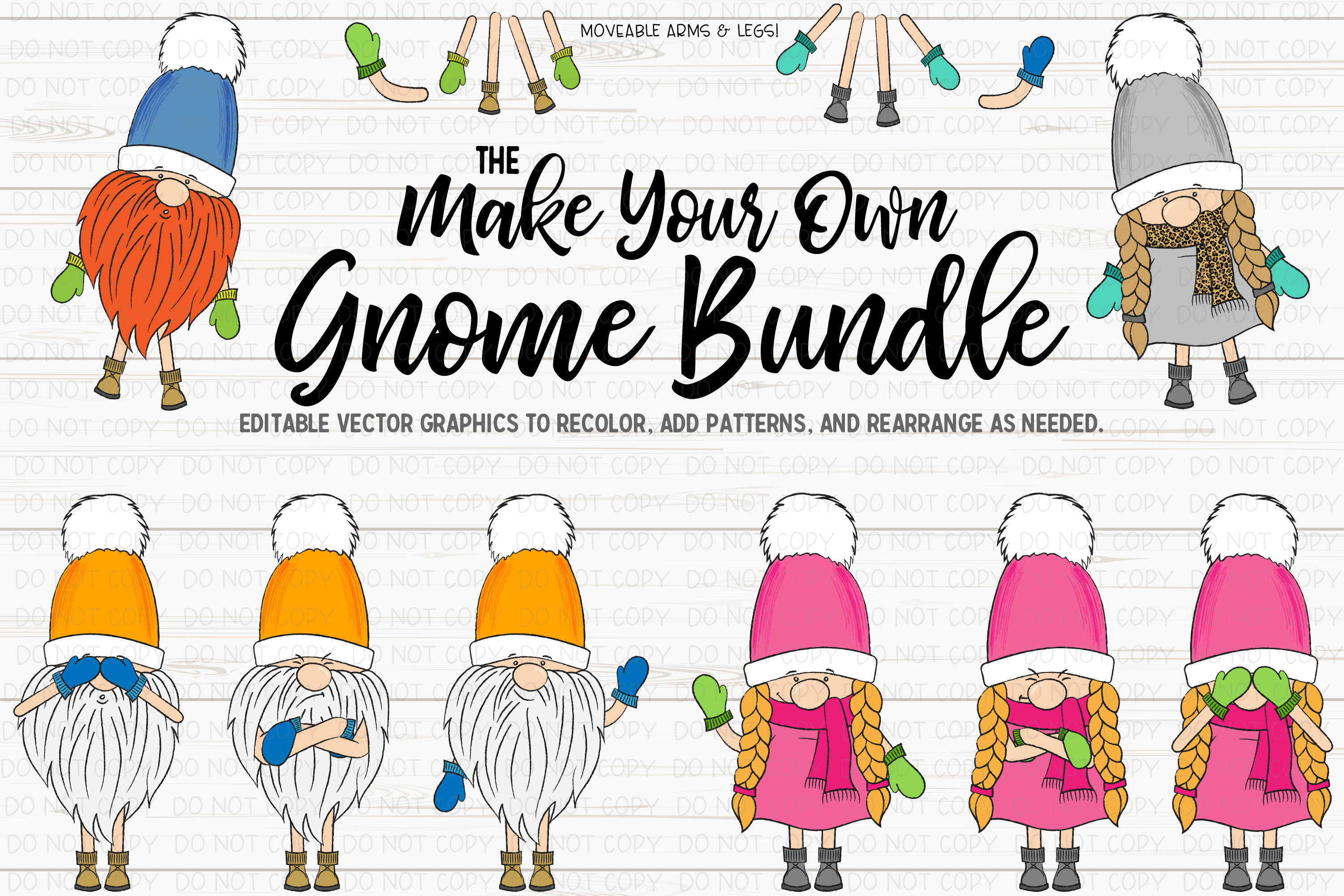 Editable Gnome Kit/Bundle - Editable Vector Designs – Debbie Does Design