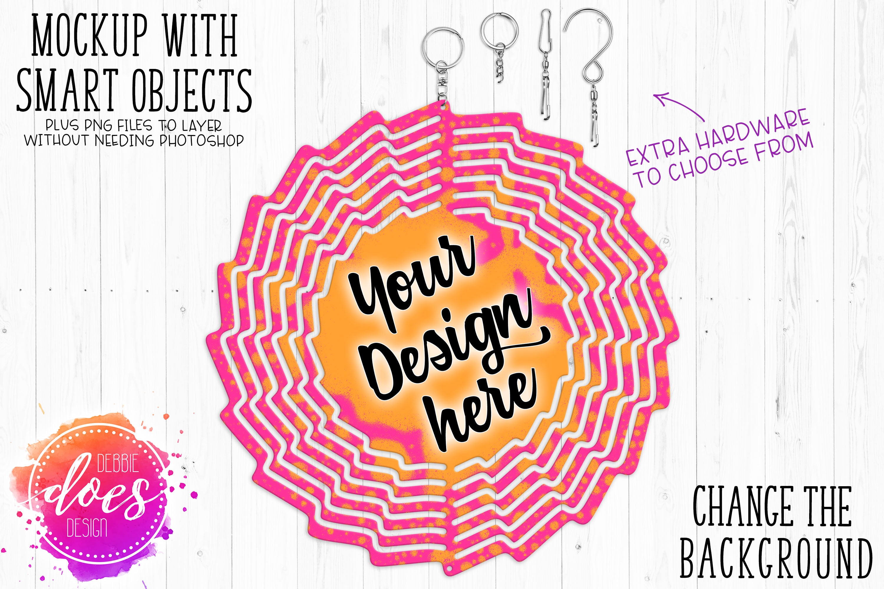 Spiked Flower Wind Spinner Mockup with Smart Object– Debbie Does Design