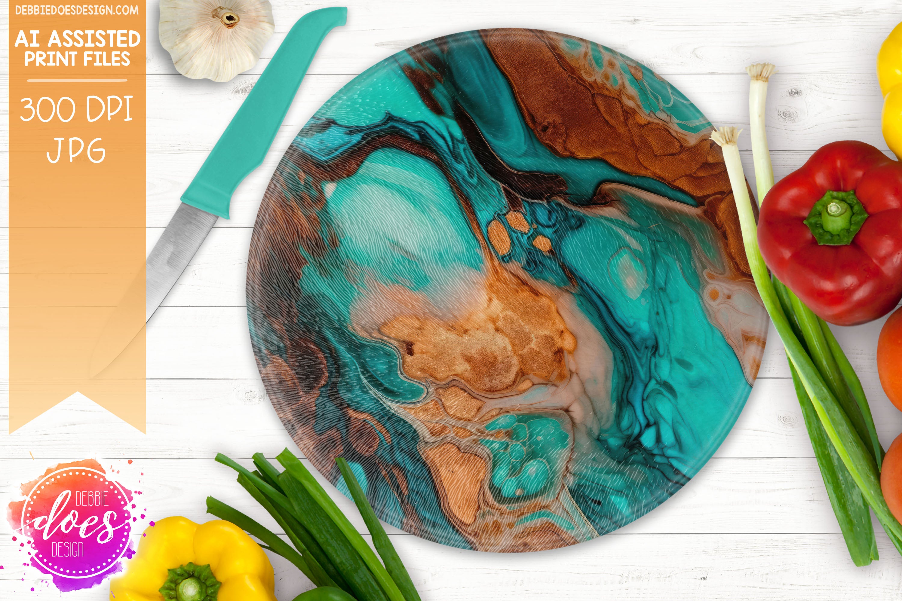 Wood Resin River Seamless 2 - Cutting Boards - Printable/Sublimation D ...